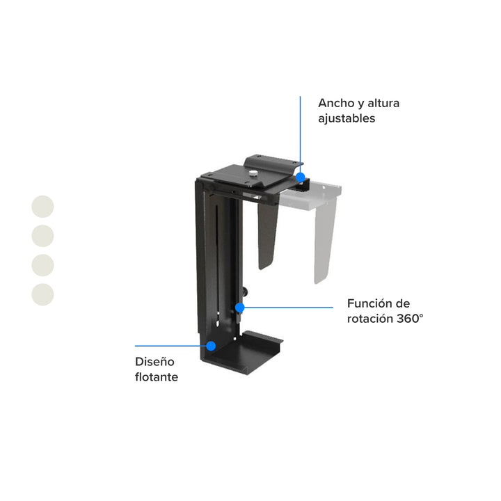 Soporte CPU Flotante para Escritorio o Pared – Ergonomus CO